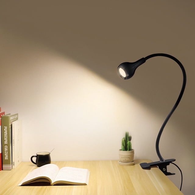 YOPTOP USB Rechargeable Clip-on Desktop LED Light Computer Reading Lamp ...