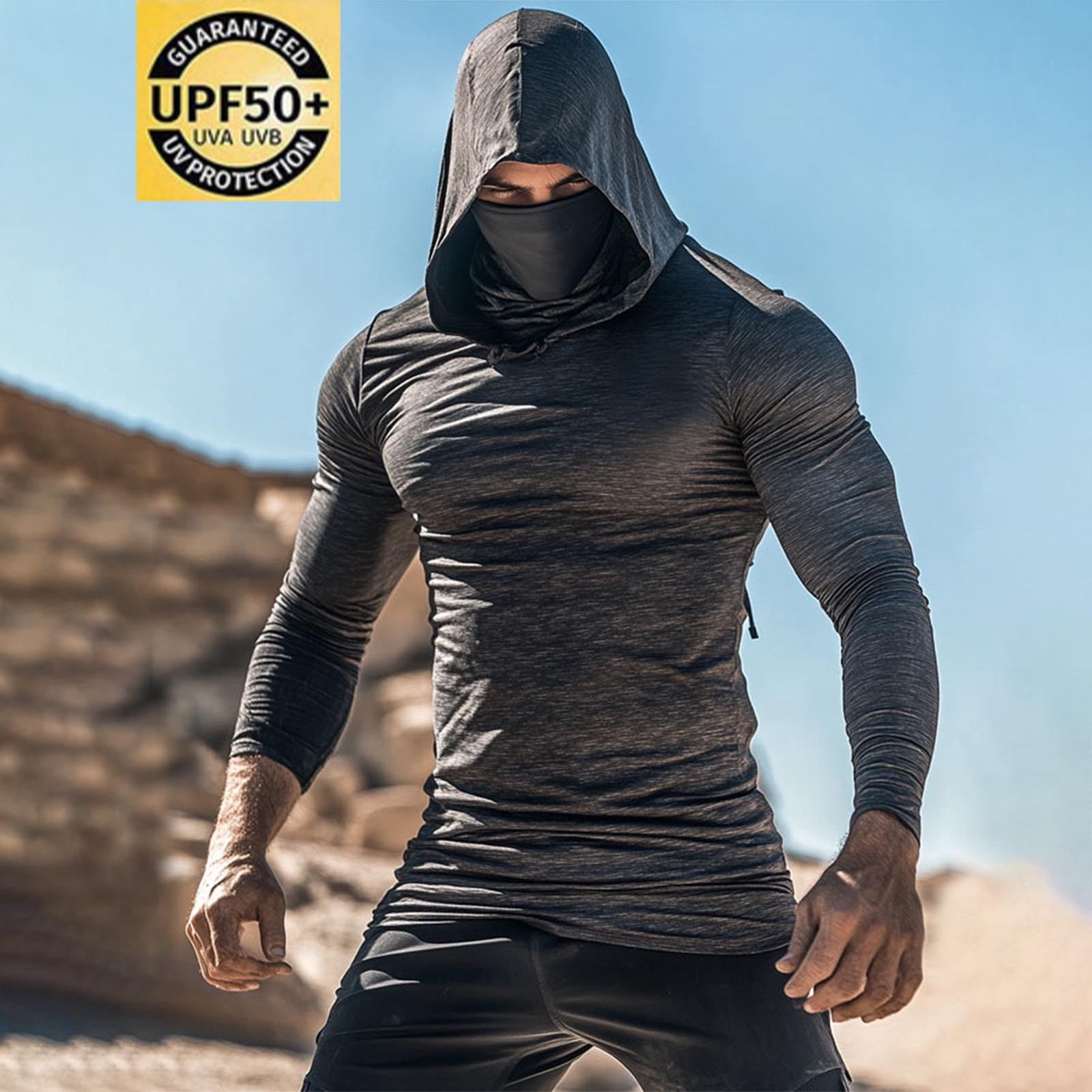 TIMIFIS Sun Protection Fishing Shirts for Men with Hood and Face Mask ...