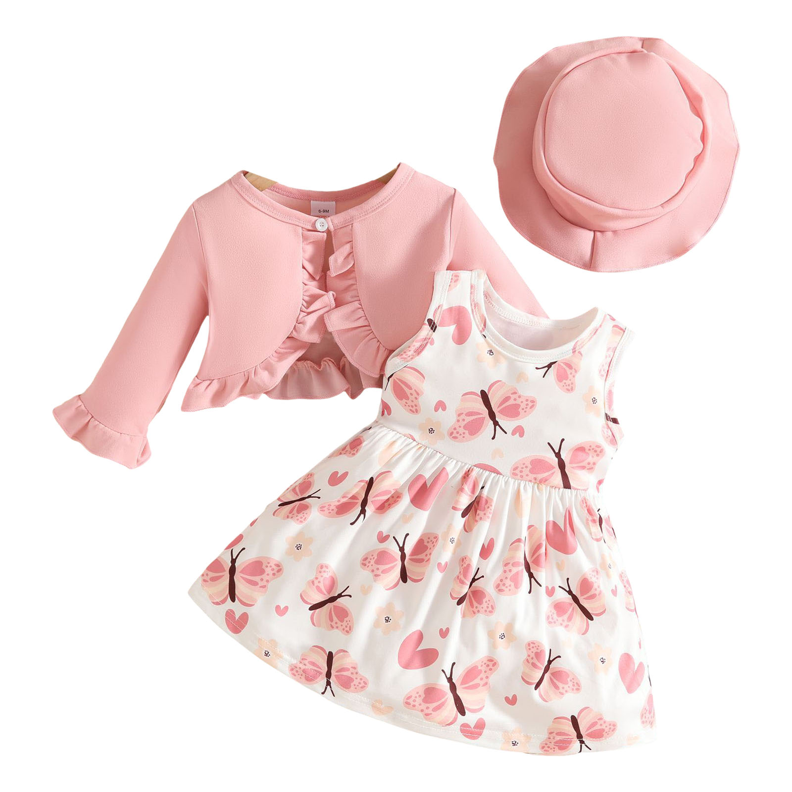 Splozh Baby Girl Fall Clothes Girls Dress and Cardigan Sleeveless ...