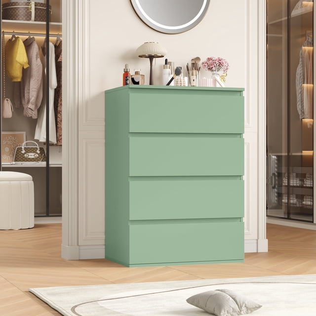 Homfa 4 Drawer Dresser, Modern Nightstand Chest of Drawers Wood ...