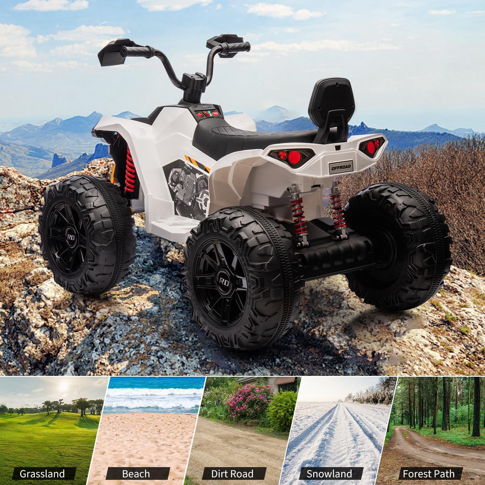 EDTara 24v Kids Ride On Atv Car, 2 Seater Electric Four-Wheeled ...