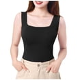Eiyaclvo Womens Tank Tops with Built in Bra Square Neck Sleeveless Tank ...