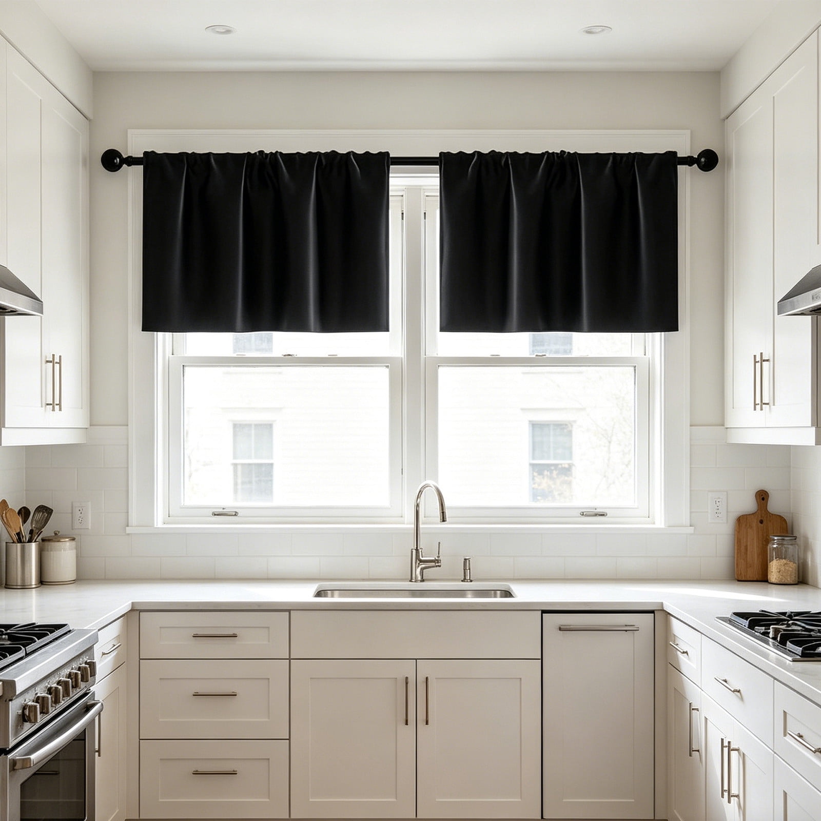 Two-Sided Non-Glossy Small Curtains for Pole Waterproof Sunshade Half ...