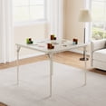 Folding Square Card Table – 34 Inch with PU Padded Top, Robust Steel ...