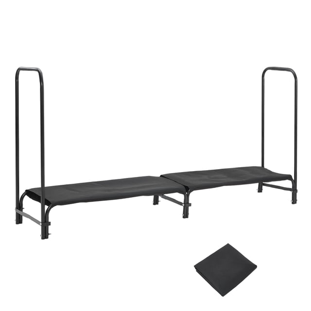 Firewood Rack – Heavy Duty with Waterproof Zippered Cover – Steel Log ...