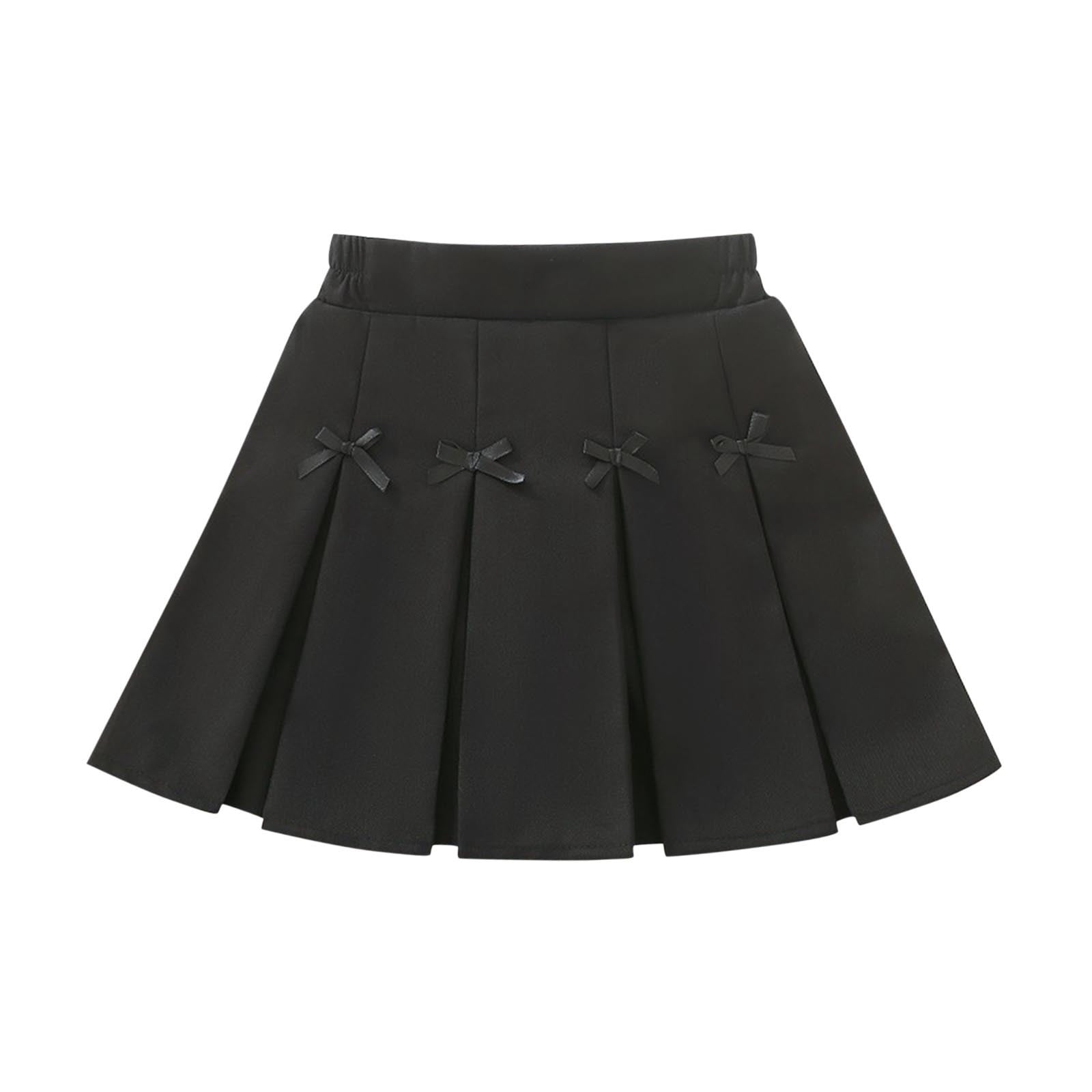 Girls Summer Skirt Clearance Girls High Waist Pleated Skirt Plain A ...