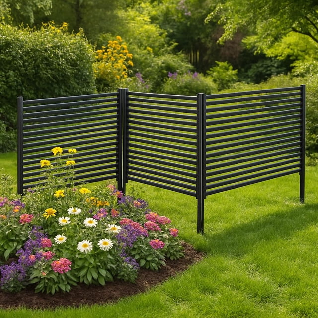 Metal Garden Fence Panel Set – Decorative Rustproof Outdoor Fence with ...