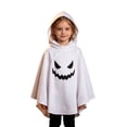 Halloween Kids White Glowing Cape Costume Loose Fit Hooded Cloak For ...