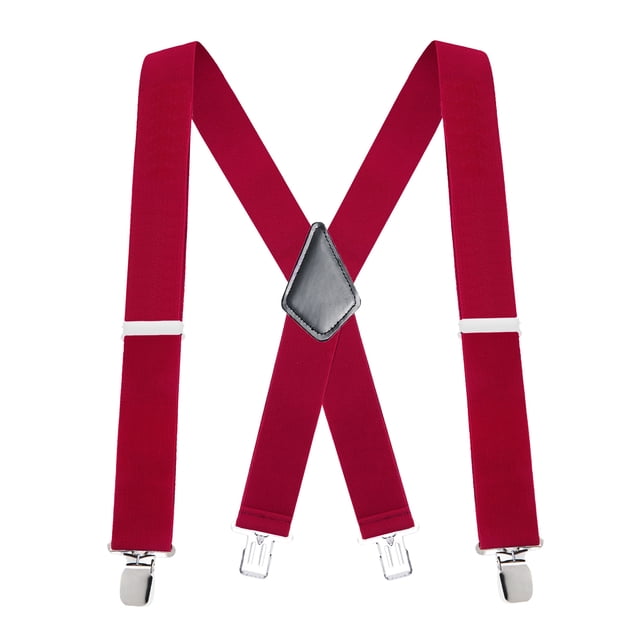 Buyless Fashion Mens Suspenders - 48" Elastic Adjustable Heavy Duty 2 ...