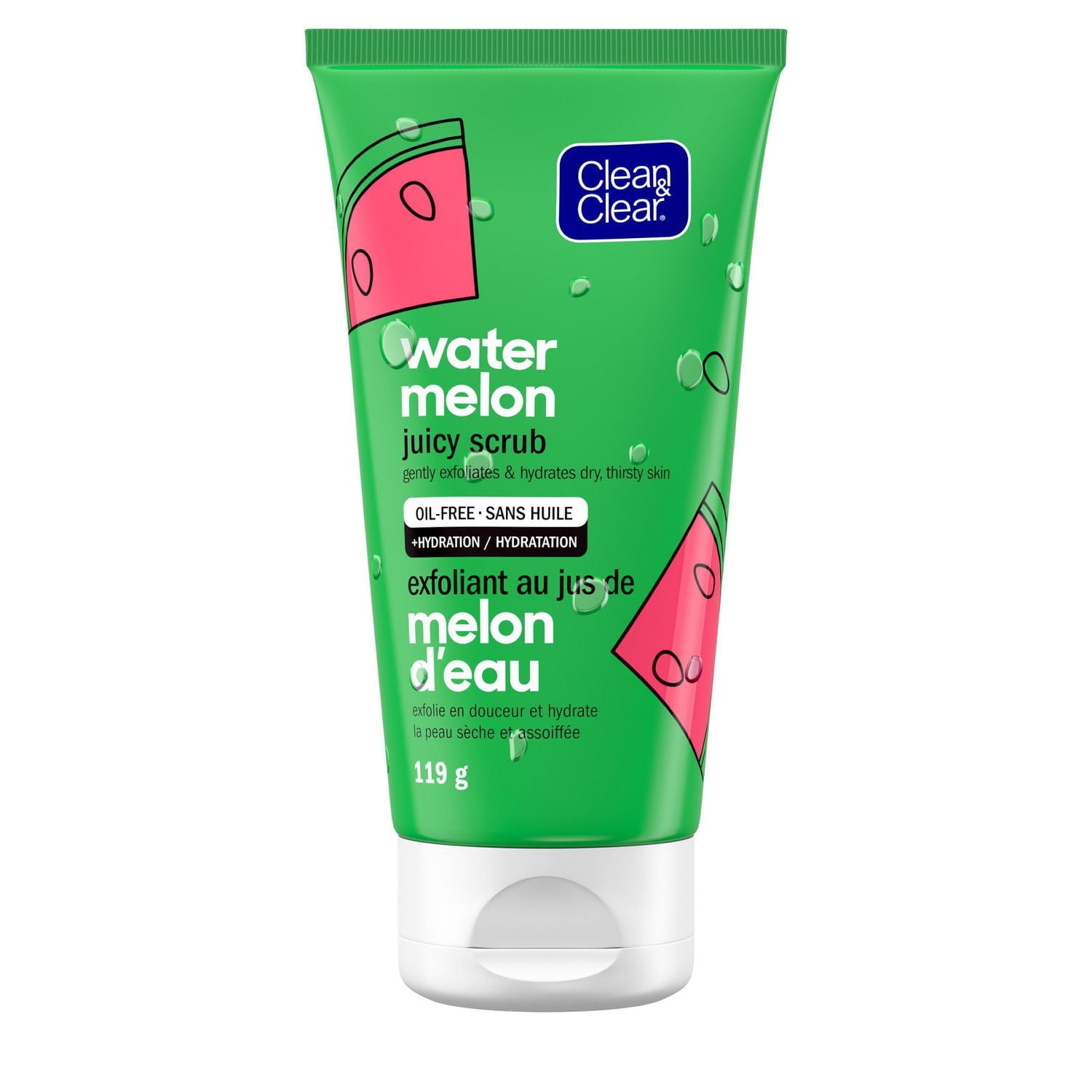 Clean & Clear Hydrating & Exfoliating Watermelon Juicy Scrub, Buffs ...