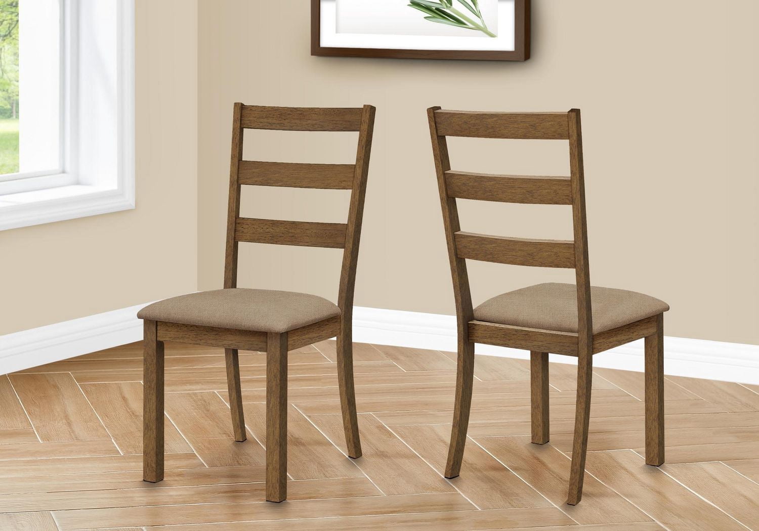 Monarch Specialties Dining Chair, Set Of 2, Side, Upholstered, Kitchen ...
