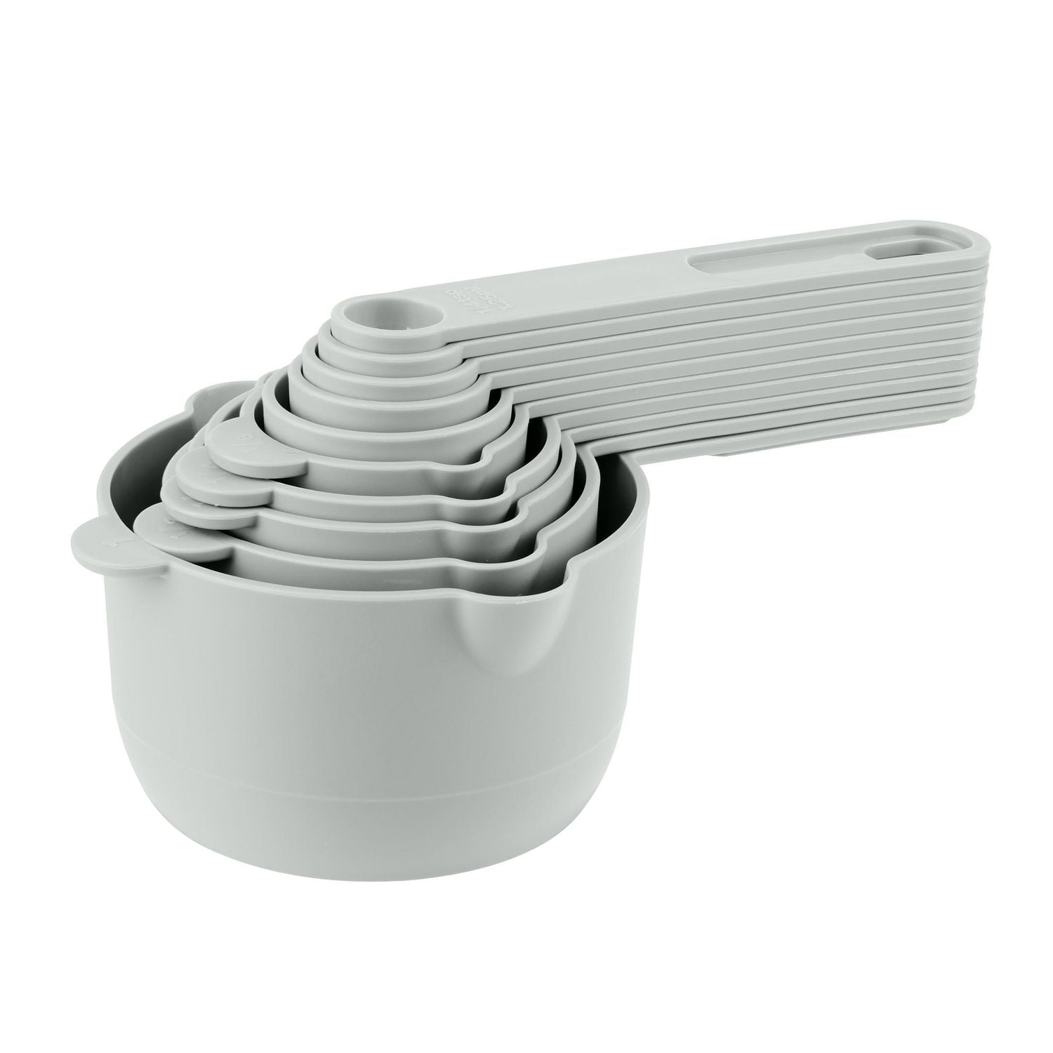 Mainstays Kitchen 10-Piece Plastic Snap-Together Measuring Cup and ...