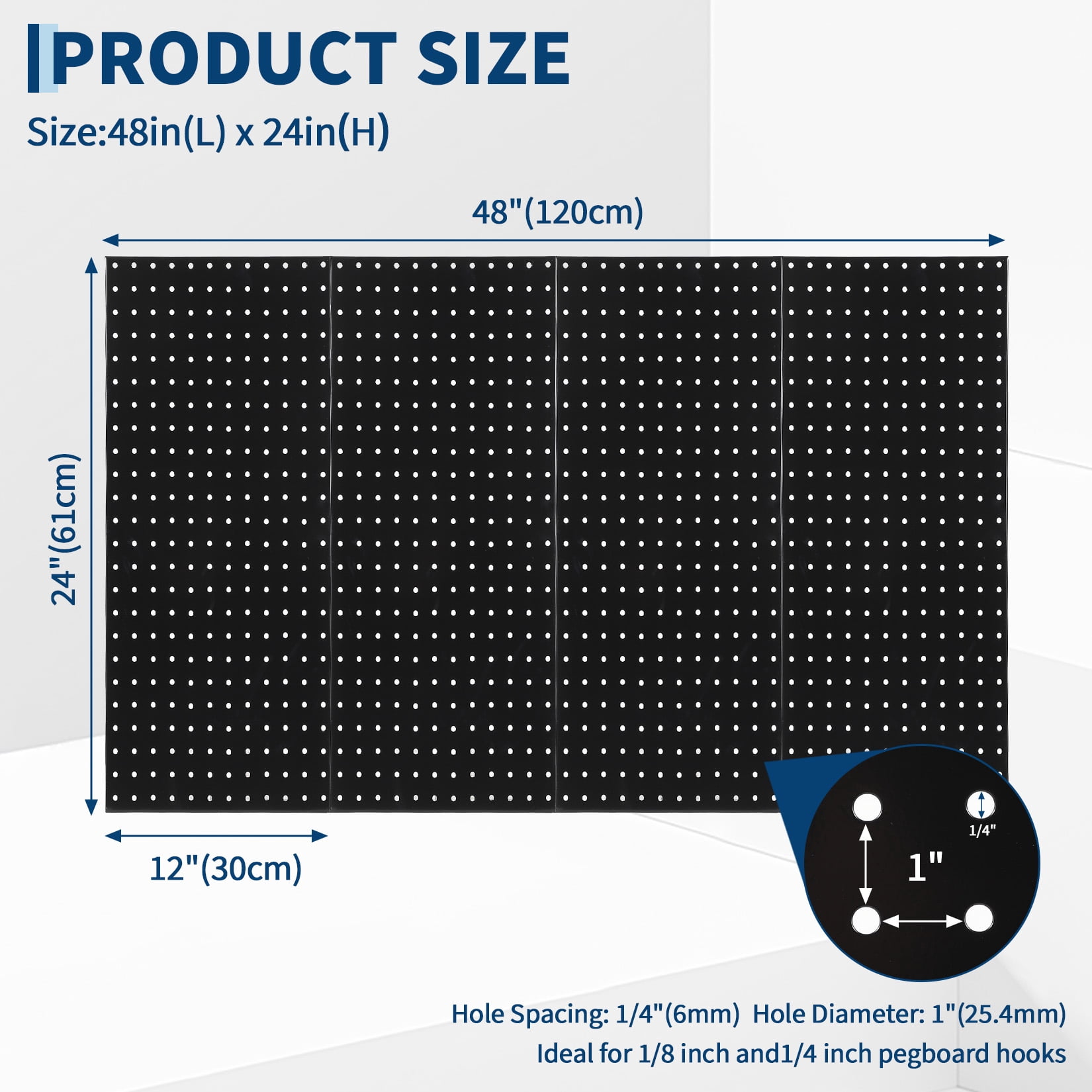 Kojooin Metal Pegboard Wall Organiser Panels, Heavy Duty Steel Tool ...