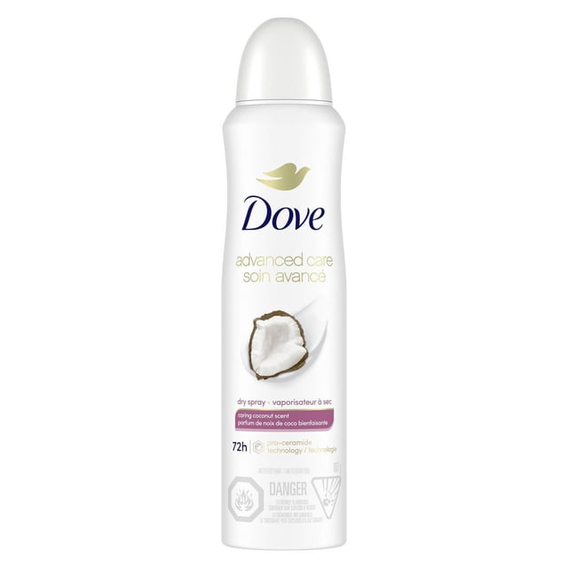 Dove Advanced Care Antiperspirant Deodorant Dry Spray Caring Coconut ...