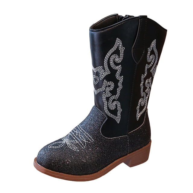 Zshosam Toddler Girl Boots Cowgirl Boots for Girls Mid Calf Youth Girl ...