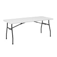 Mainstays White 6 Foot Fold-in-Half Plastic Table, Indoor Outdoor ...