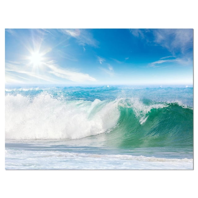 Designart White and Blue Waves under Sun Canvas Wall Art - Walmart.ca