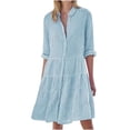 FcBaudy Long Sleeve Turndown Collar Dress,Spring Dresses for Women ...