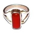 Divya Shakti Bague en Argent avec Pierre Précieuse Corail Rouge Italien ...