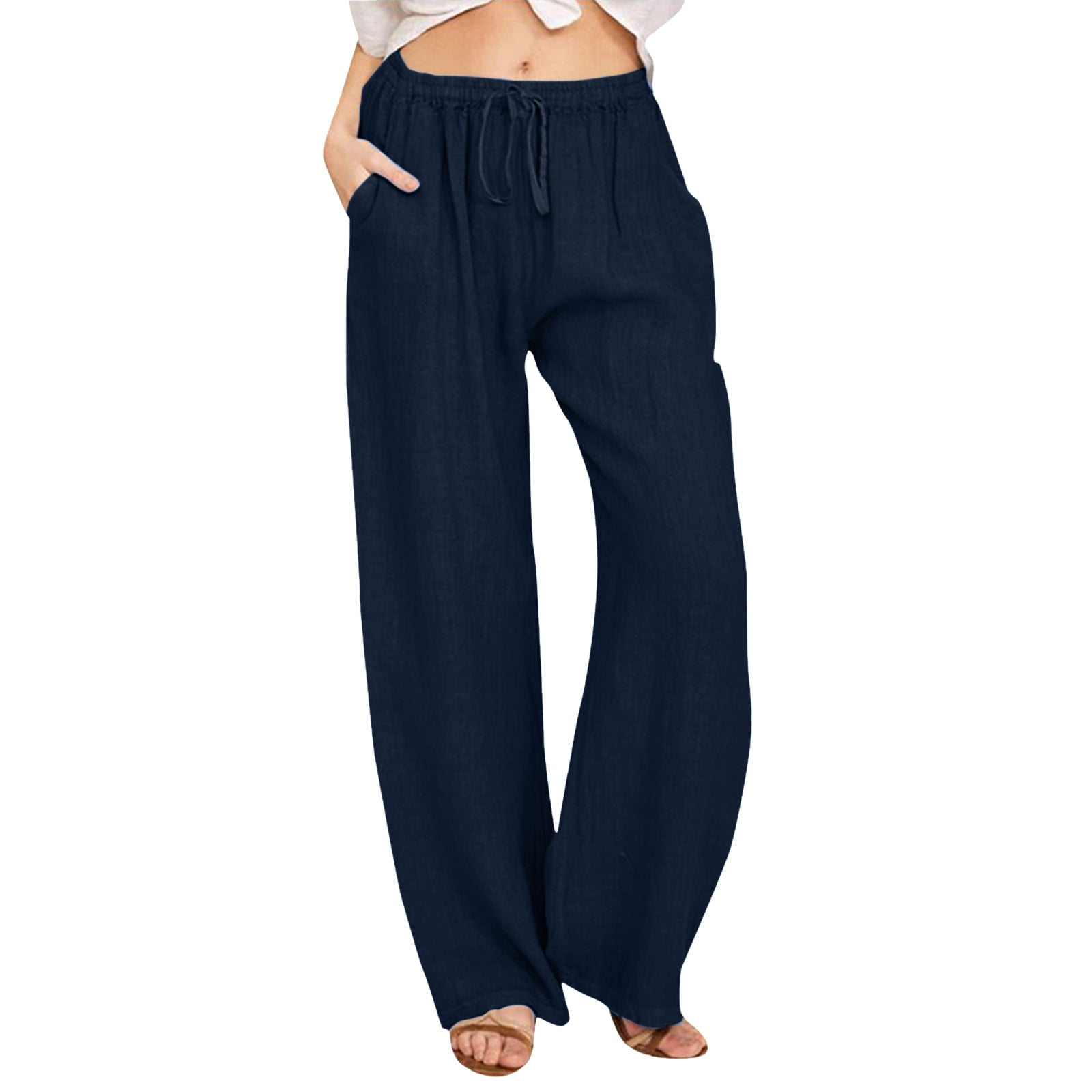 2025 Women's Casual Pants Women High Waisted Wide Women Work Pants ...