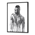 Designart Handsome African Man Portrait On White I FLOAT FRAME WALL ART ...