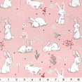 FABRIC CREATIONS Pink with White Painted Bunnies Cotton Fat Quarter 45 ...
