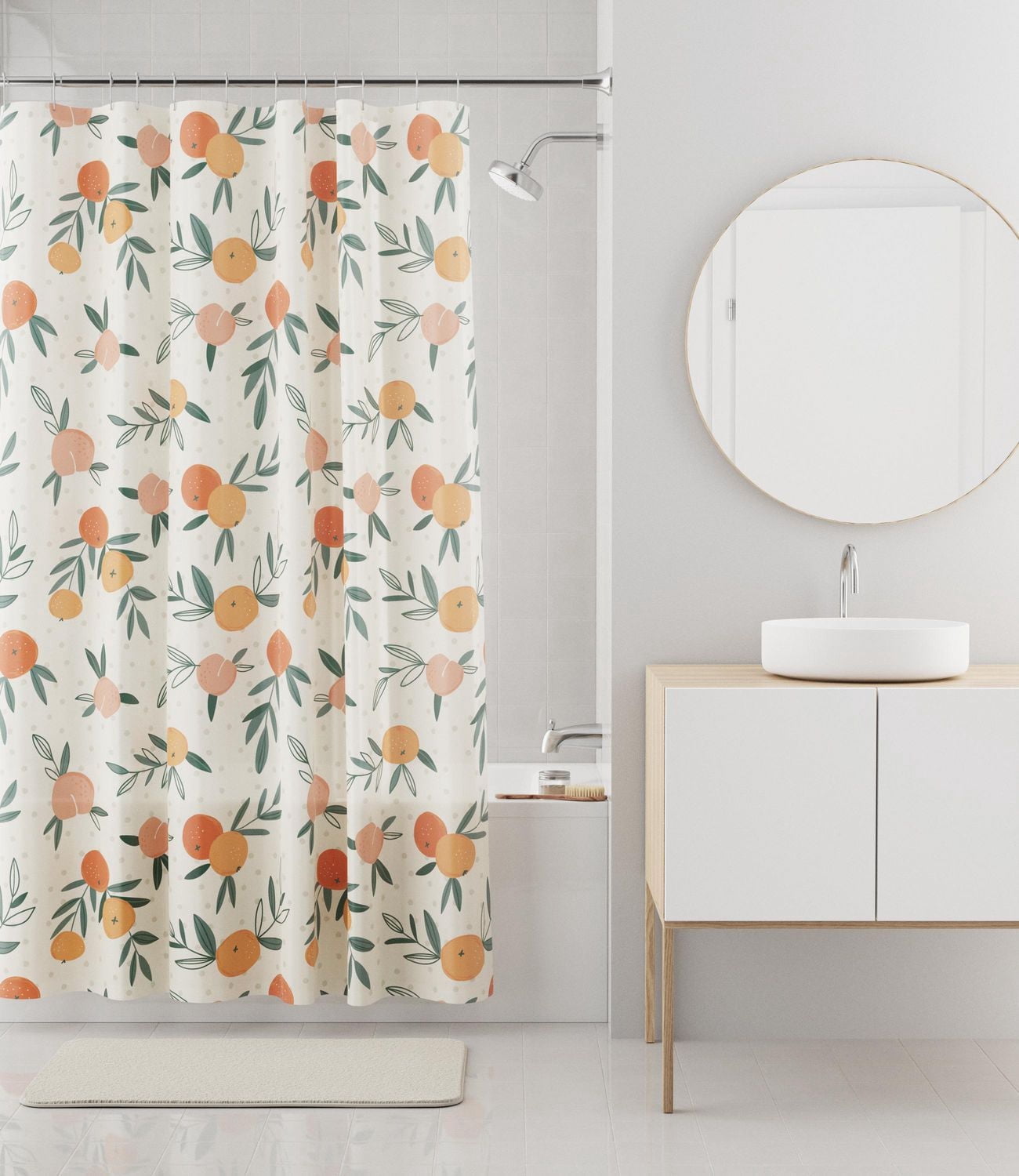 Mainstays Recycled PEVA Decorative Shower Curtain, Waterproof, Medium ...