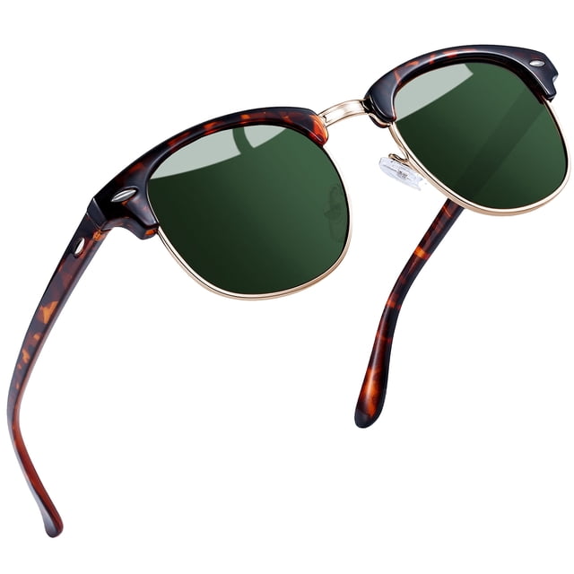 Joopin Semi Rimless Sunglasses Vintage Half Frame Sun Glasses Polarized ...