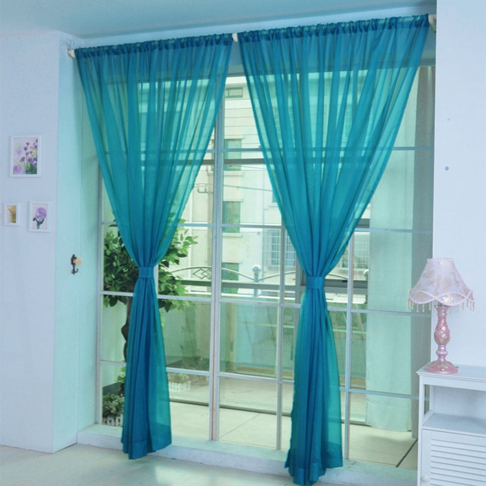 Binwennn 1 PCS Pure Color Door Window Curtain Drape Panel Sheer Scarf ...
