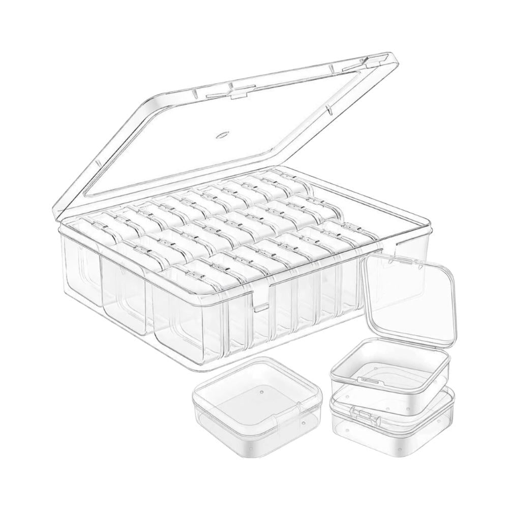 Bead Organizer Box, 30Pcs Small Clear Plastic Storage Containers, Craft ...