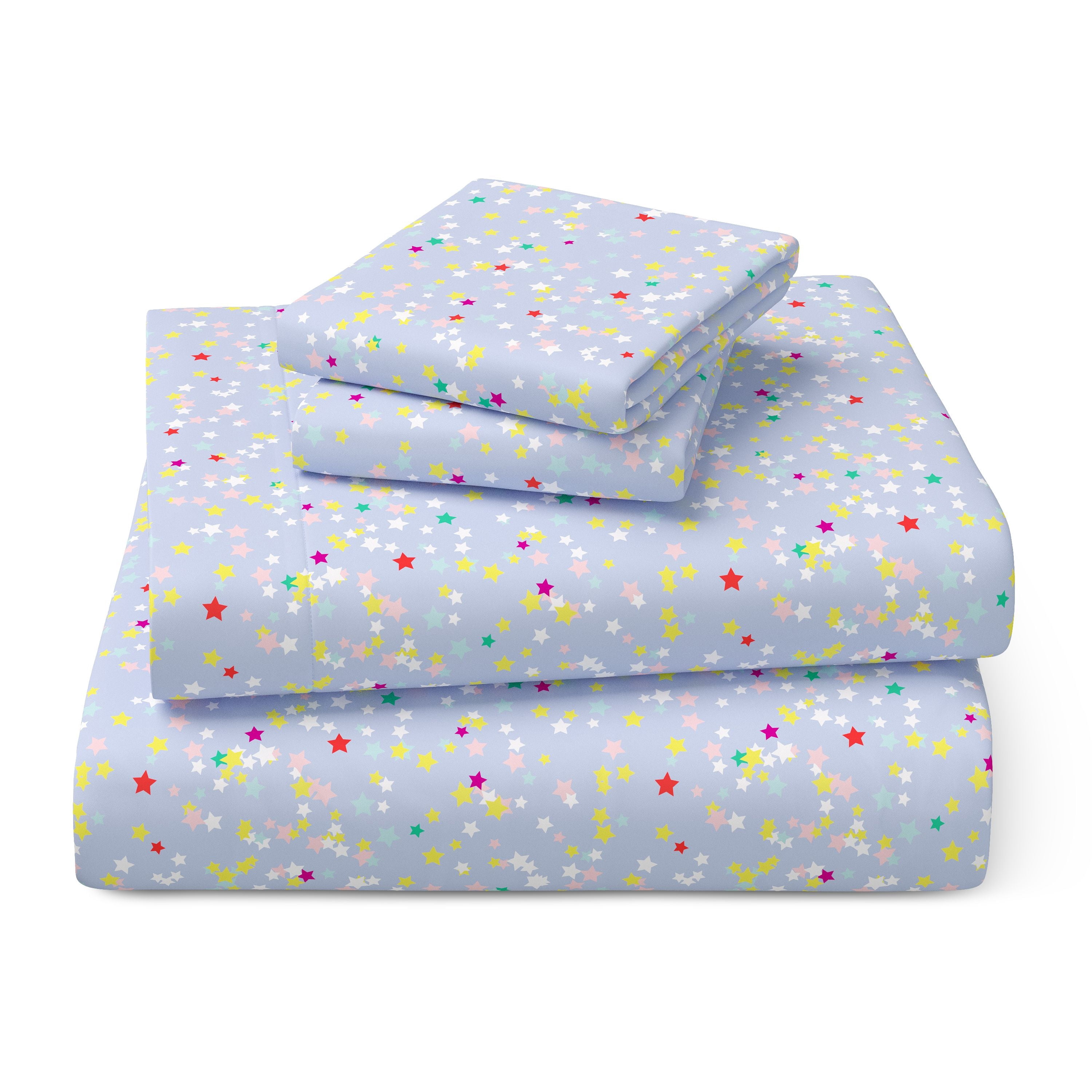 Mainstays Kids Microfiber Bed Sheet Set, Full, Stars, 4 Pieces - Walmart.ca