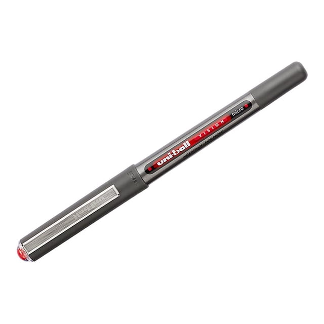 uniball Vision Rollerball Pen, Micro Point, 0.5 mm, Red Ink, 12 Pack ...
