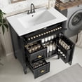 Noble House 30" Bathroom Vanity with Ceramic Sink,Solid Rubberwood ...