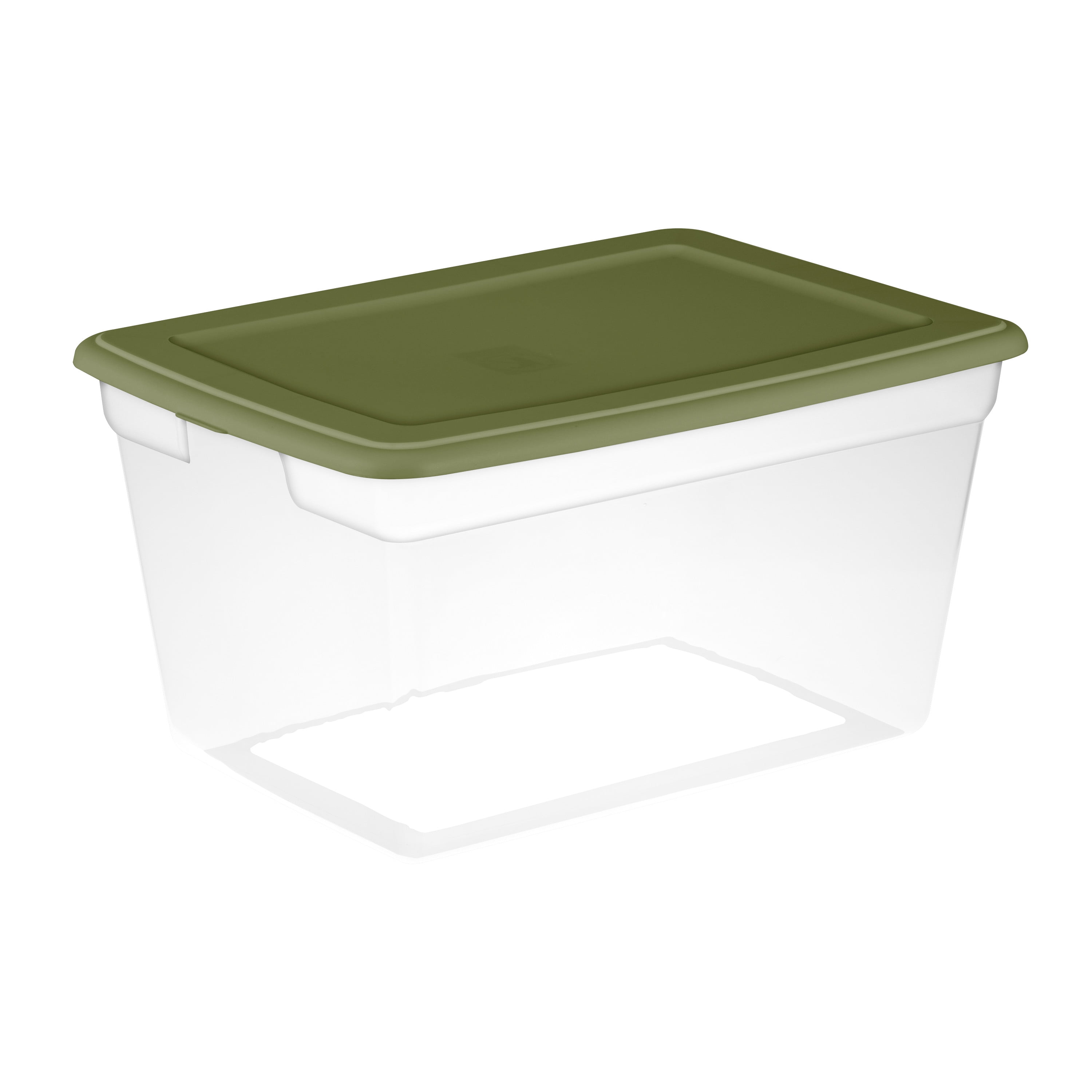 Sterilite 55 Liter Storage Box, Clear Plastic Storage Bin with Snap-on ...