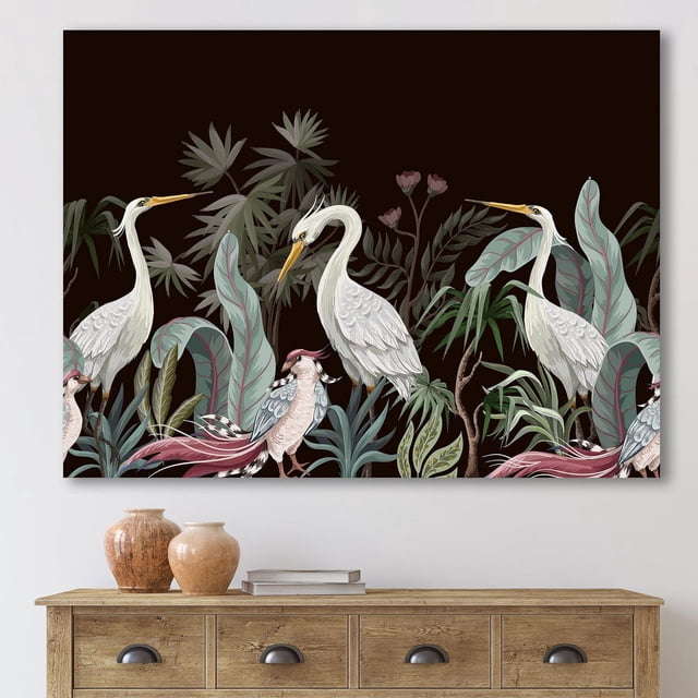Designart Chinoiserie With Birds and Peonies III Canvas Wall Art ...