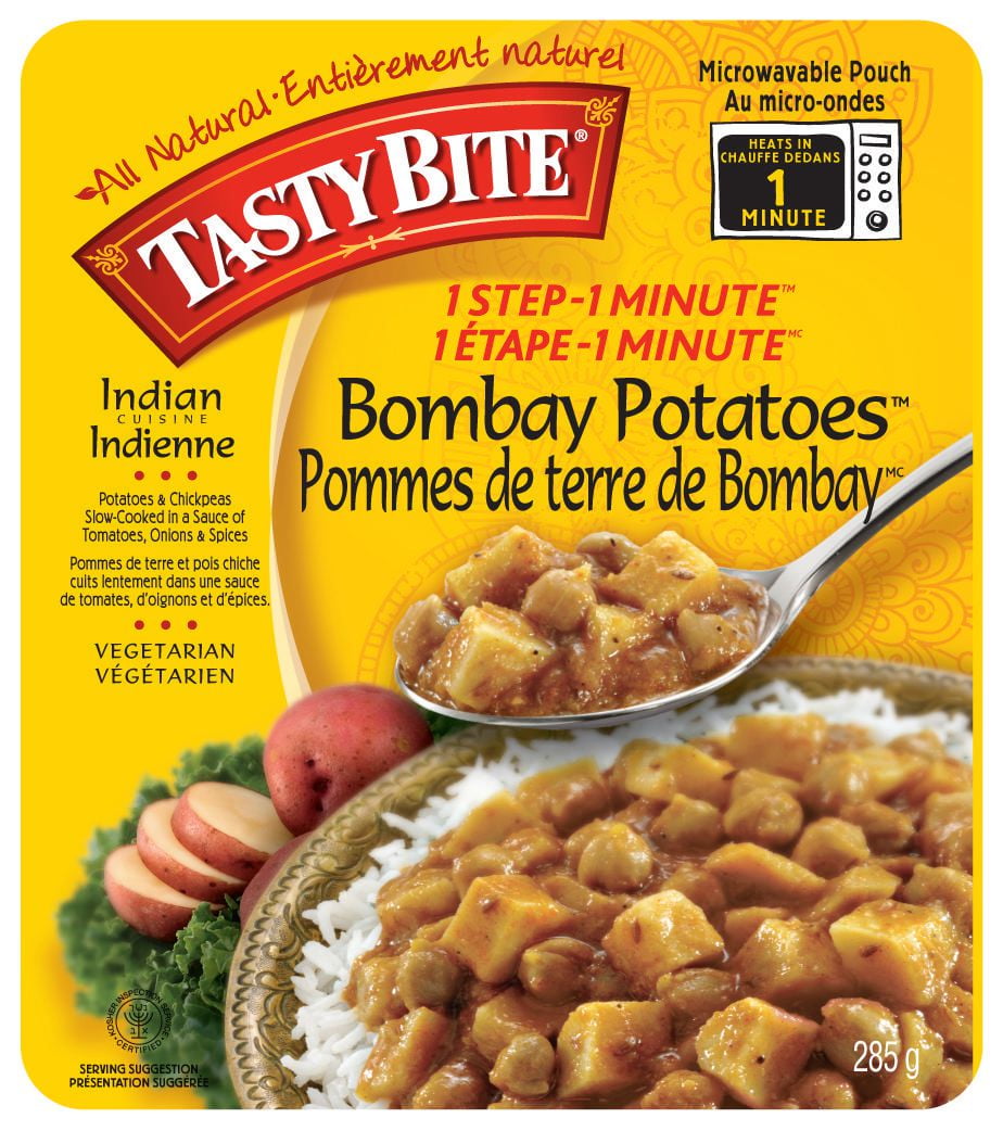 Tasty Bite 1 Step - 1 Minute Indian Cuisine Bombay Potatoes | Walmart ...