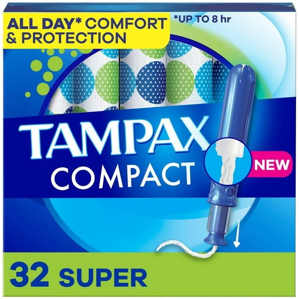Tampax Pocket Pearl Compact Tampons Super Absorbency with BPA-Free ...