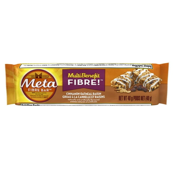 Metamucil Meta Multi Benefit Fibre Bar - Cinnamon Oatmeal Raisin, 40 g ...