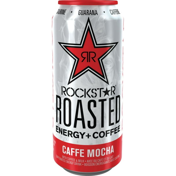 Rockstar Roasted Energy + Coffee Caffe Mocha Caffeinated Energy Drink ...