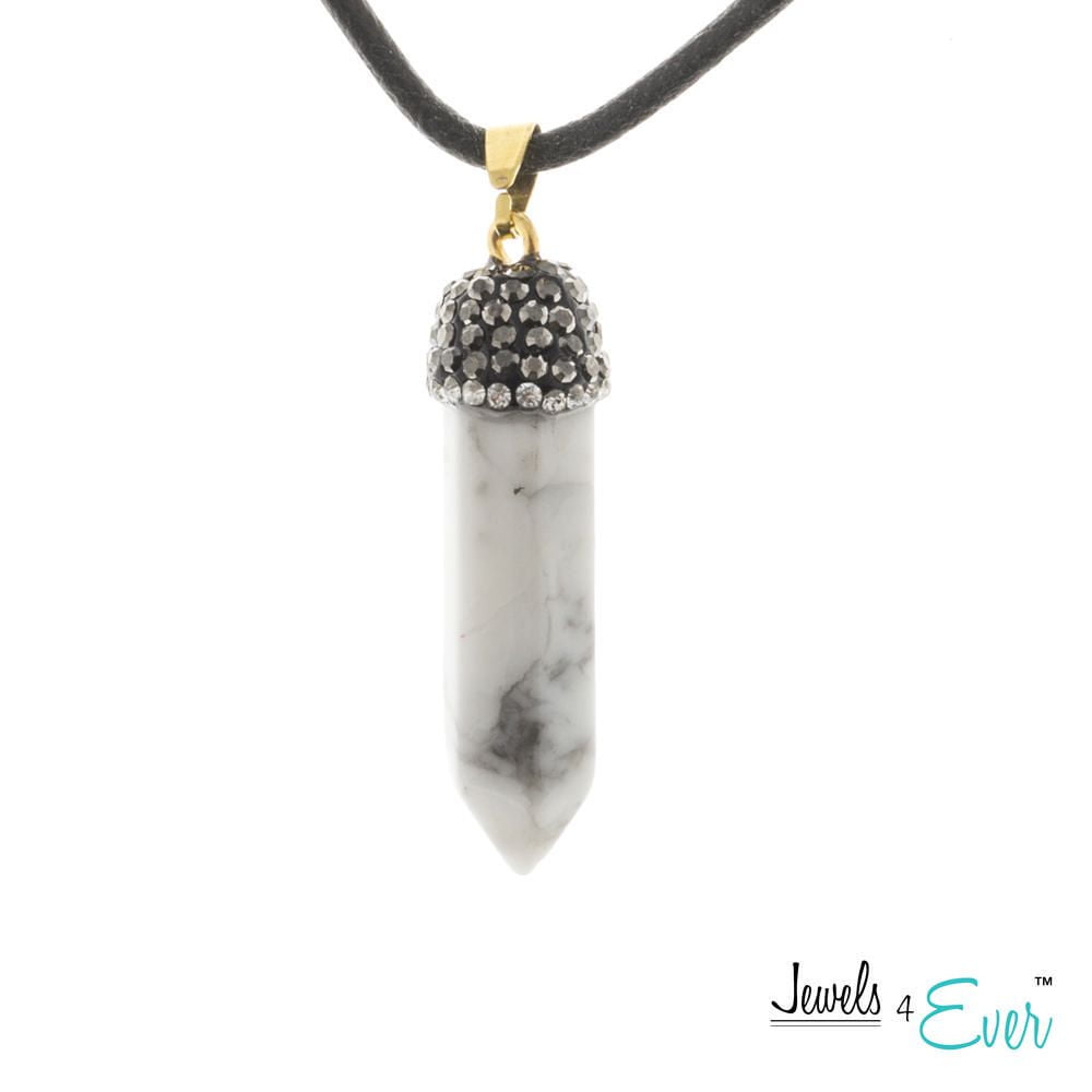 Click here for Jewels 4 Ever Brass Genuine Howlite Point And Crys... prices