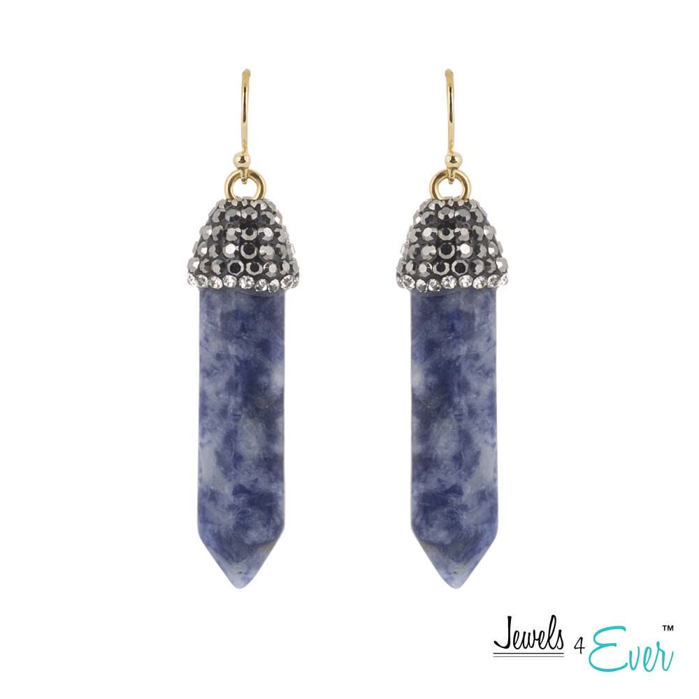 Click here for Jewels 4 Ever Brass Genuine Spotted Blue Jasper Po... prices