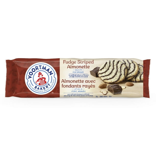 Voortman Bakery Fudge Striped Almonette Cookies, 350 g - Walmart.ca
