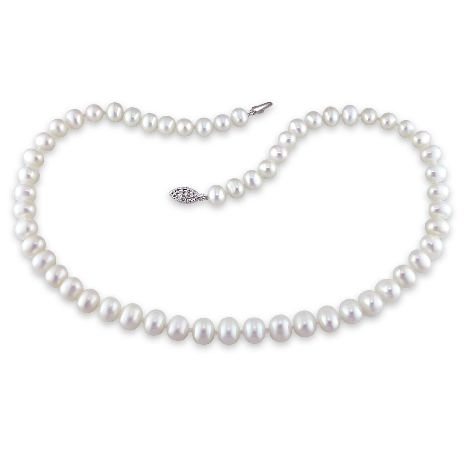 Click here for Miabella 6.5-7mm White Pearl Sterling Silver Stran... prices