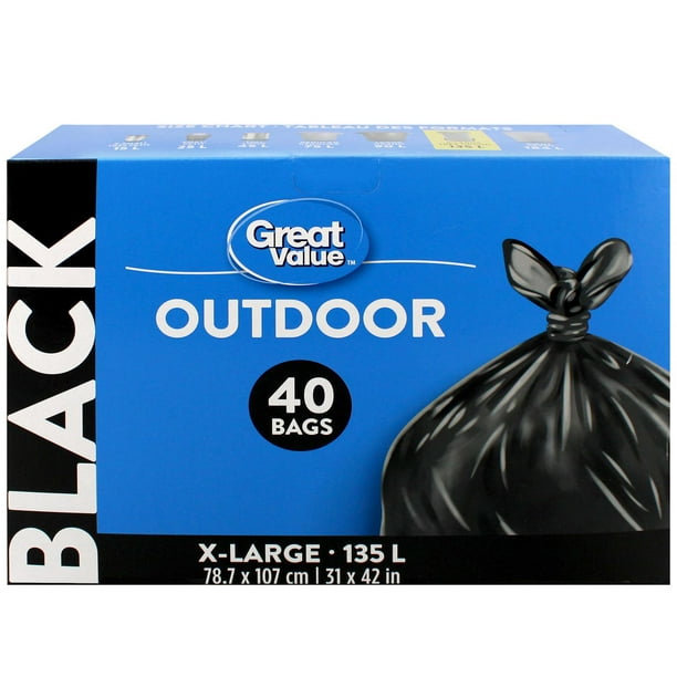 Great Value X-Large Outdoor Garbage Bags, 76.7 x 107 cm - Walmart.ca