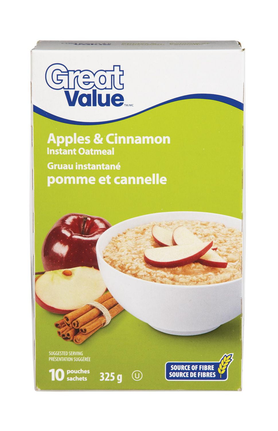 Great Value Apple and Cinnamon Instant Oatmeal | Walmart Canada