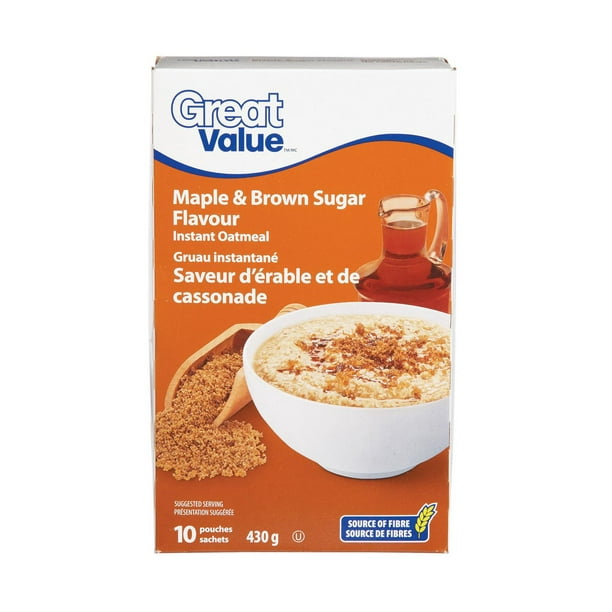 Great Value Maple and Brown Sugar Instant Oatmeal - Walmart.ca