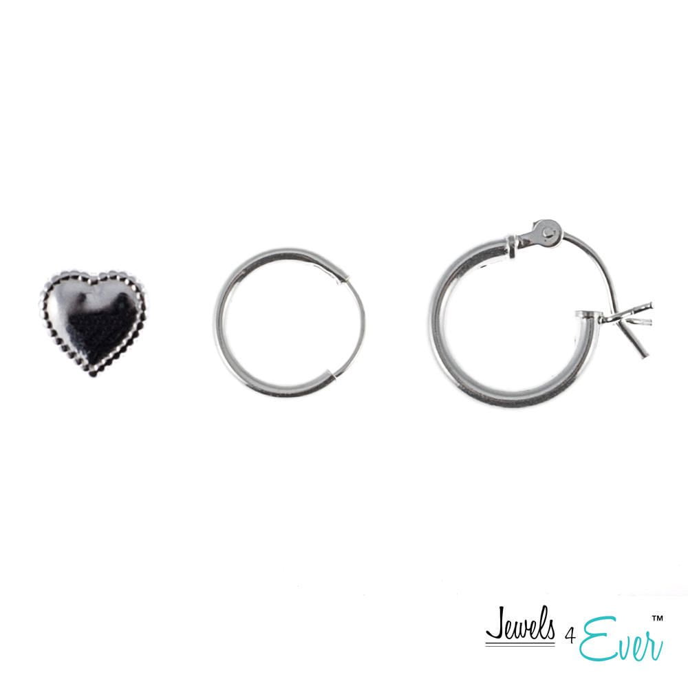 Click here for Jewels 4 Ever Trio Of Sterling Silver Hoop And Stu... prices
