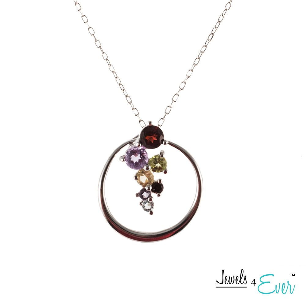 Click here for Jewels 4 Ever Sterling Silver Genuine Gemstone Cir... prices