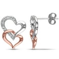 Miabella Diamond-Accent Two-Tone Sterling Silver Heart Earrings ...