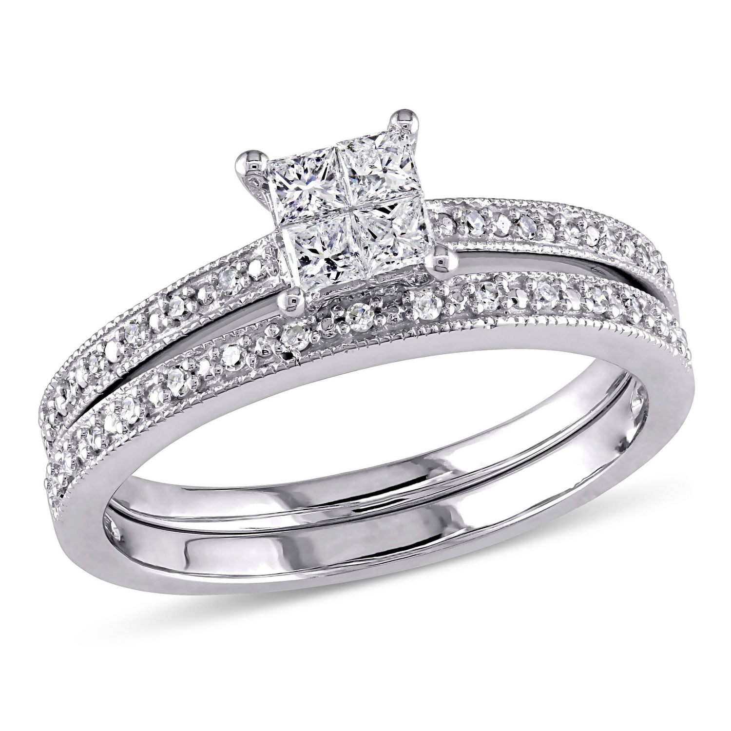 Click here for Miabella 0.33 Carat T. W. Princess And Round-Cut D... prices